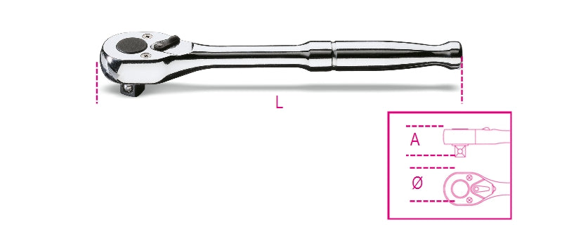 900M/55-1/4" REVER.RATCHET METAL HANDLE – Beta Tools Australia